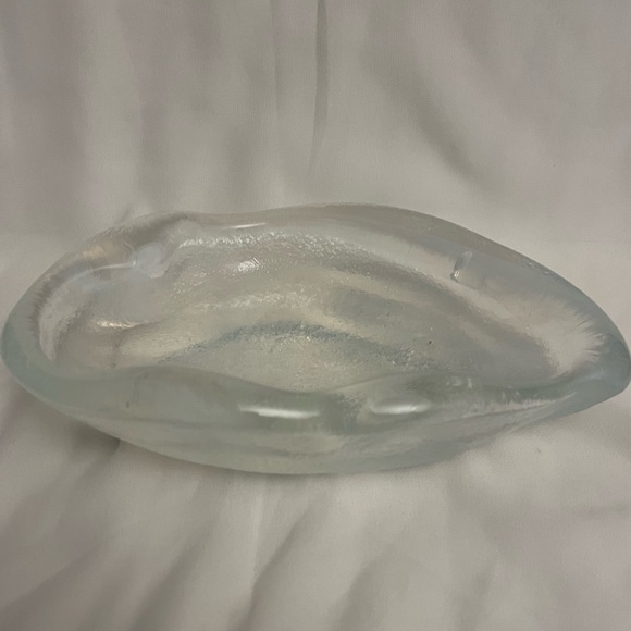 Art | Blenko Thick Glass Free Form Amoeba Shape Bowl Dish 9 X 6 Heavy ...